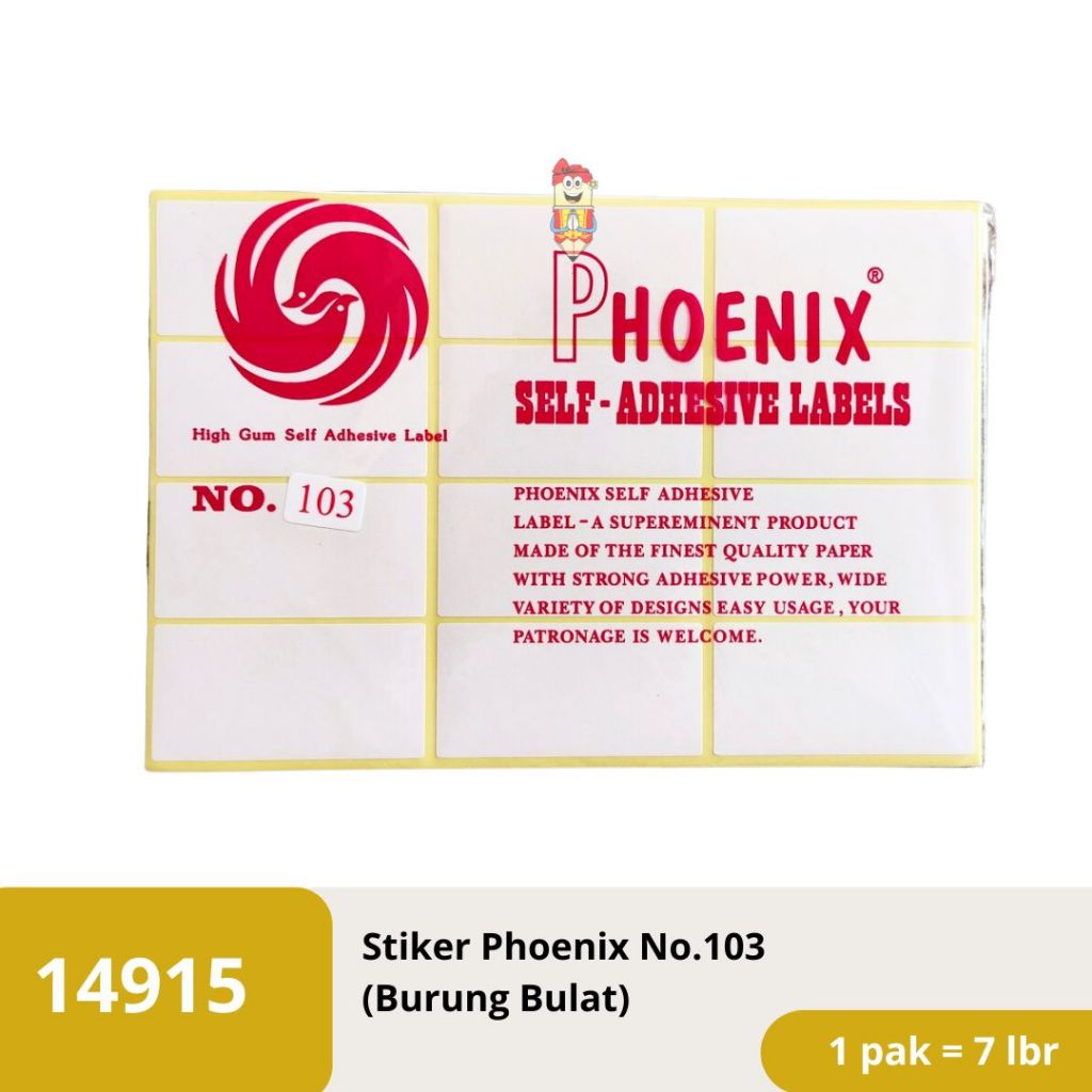 Jual Label Harga / Label Sticker Stiker Phoenix Bulat QQ No.103 ...