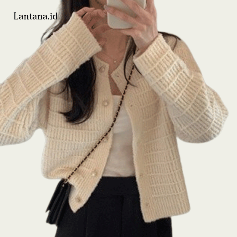Jual baju cardigan rajut wanita lengan panjang korean style outer crop knit kardigan | Shopee ...