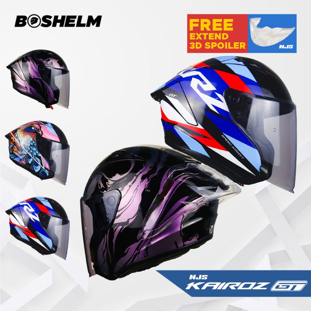 Jual BOSHELM Helm NJS KAIROZ GT MOTIF Helm Half Face SNI | Shopee Indonesia
