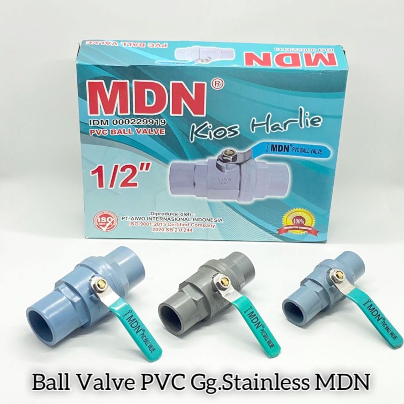 Jual Ball Valve Stop Kran Keran PVC GAGANG BESI STAINLESS - MDN | Shopee Indonesia