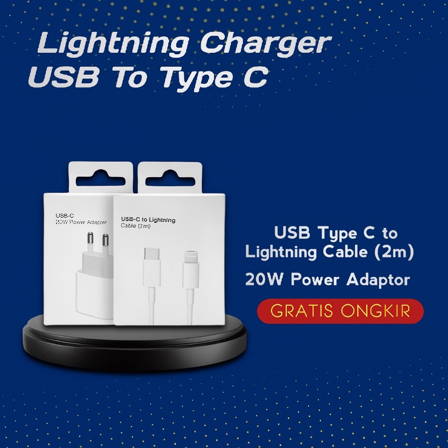 Jual LIGHTNING CHAGER USB TO TYPE C - FAST CHARGER (20W) | Shopee Indonesia
