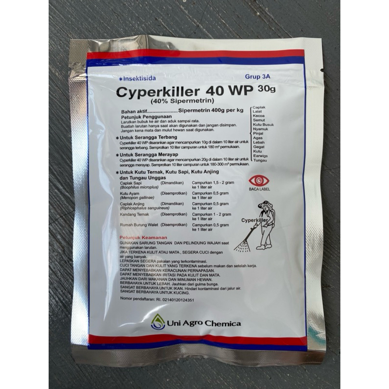 Jual Cyperkiller 40 WP obat pembasmi hama kutu serangga walet Asli ...