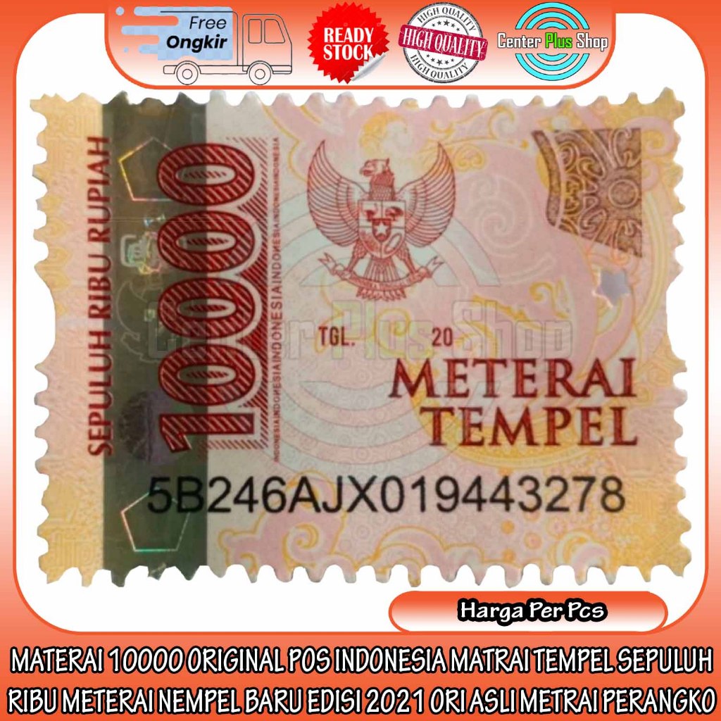 Jual MATRAI TEMPEL SEPULUH RIBU MATERAI 10000 ORIGINAL POS INDONESIA METERAI NEMPEL BARU EDISI ...