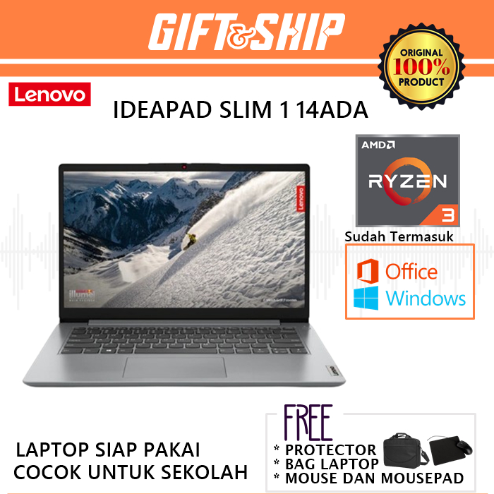 Jual LENOVO IDEAPAD SLIM 1 14ADA | AMD Ryzen 3-3250U | RAM 8GB SSD 512GB | 14" HD | WIN 11 ...