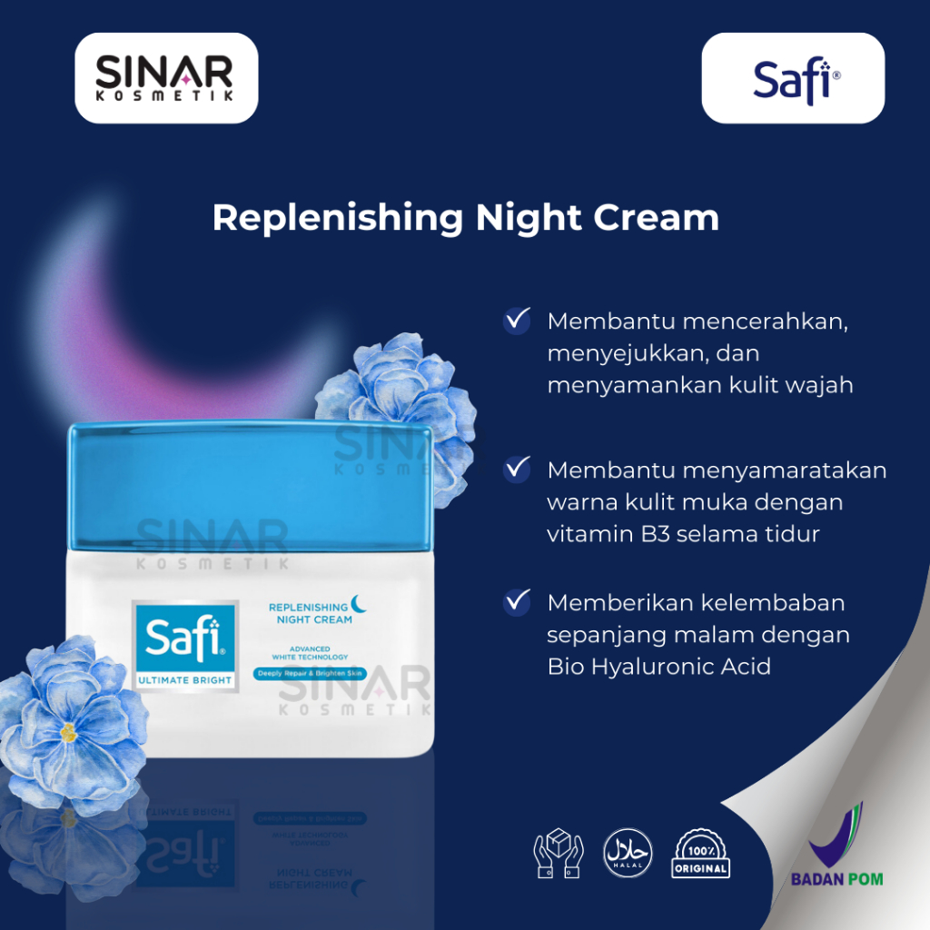 Jual Safi Ultimate Bright Replenishing Night Cream 20gr | Shopee Indonesia