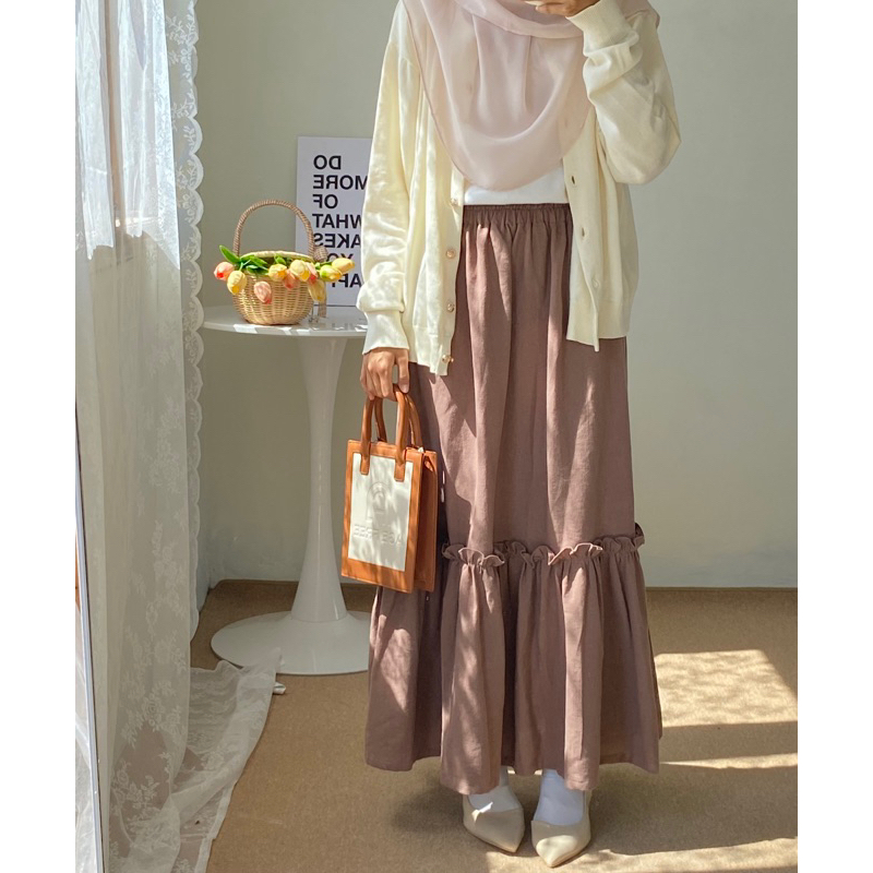 Jual Linen skirt | rok kuliah | rok aesthetic | rok lucu by Peanuts.co ...