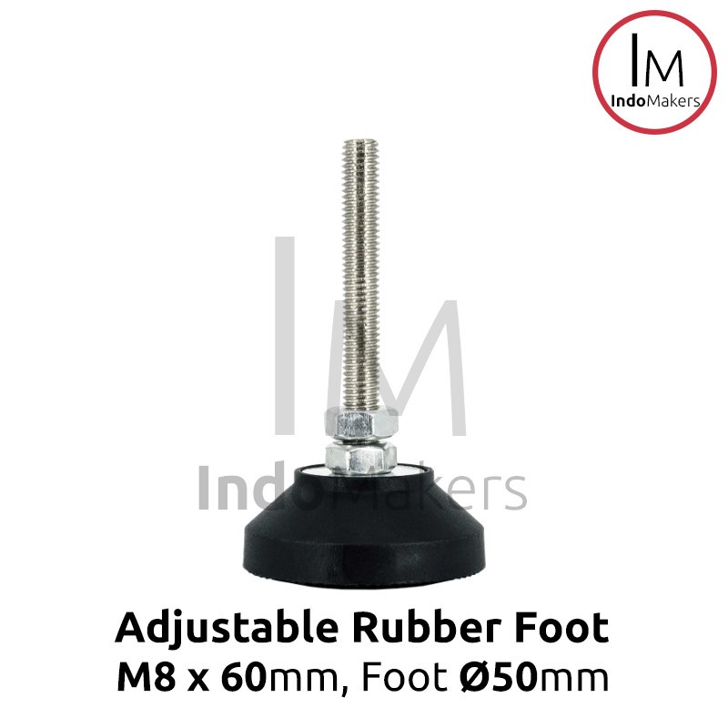 Jual Aluminium Profile Adjuster Foot / Kaki Profile Nylon M8 x 60mm D50 ...