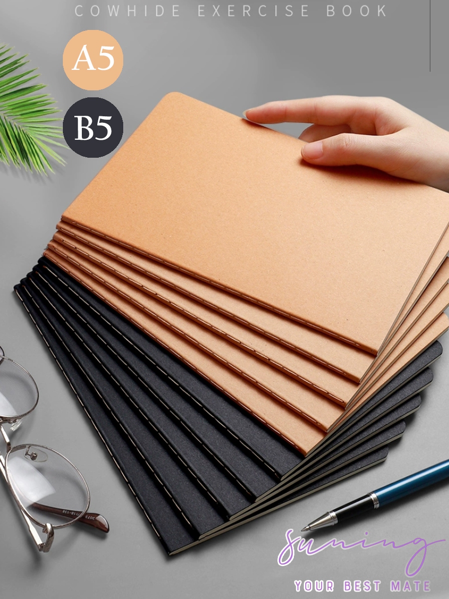 Jual Hitam/Kraft A5/B5 Notebook Buku 36 Lembar lined/Grid/Blank -Suning ...
