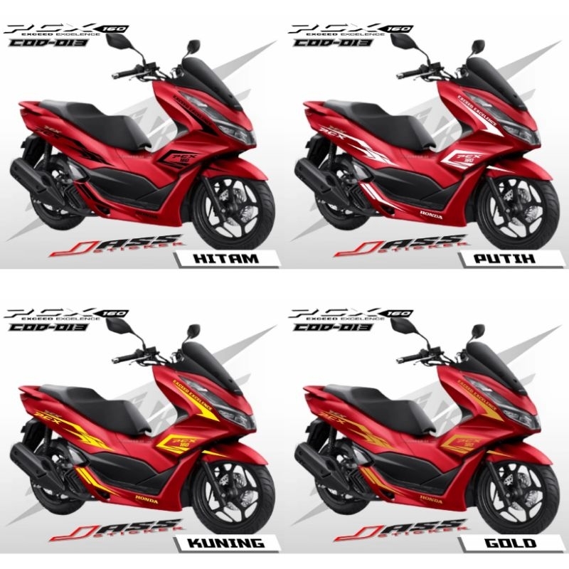 Jual STICKER PCX 160 BODY PCX MERAH/ STIKER STRIPPING PCX 160 /STRIPING ...