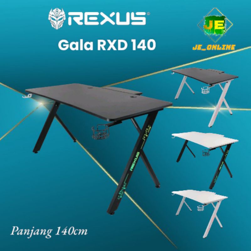 Jual Rexus Gaming Desk RXD-140/ Meja Gaming Gala RGB | Shopee Indonesia