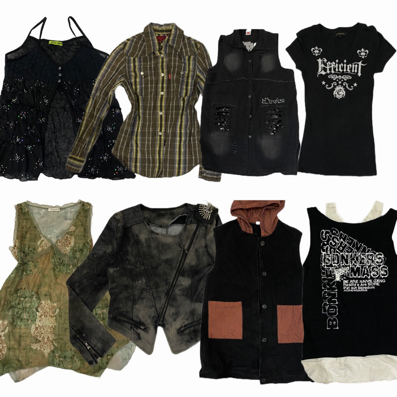 Jual (baca desk) thr1ft gaya gothic baju kemeja jaket vest goth grunge ...