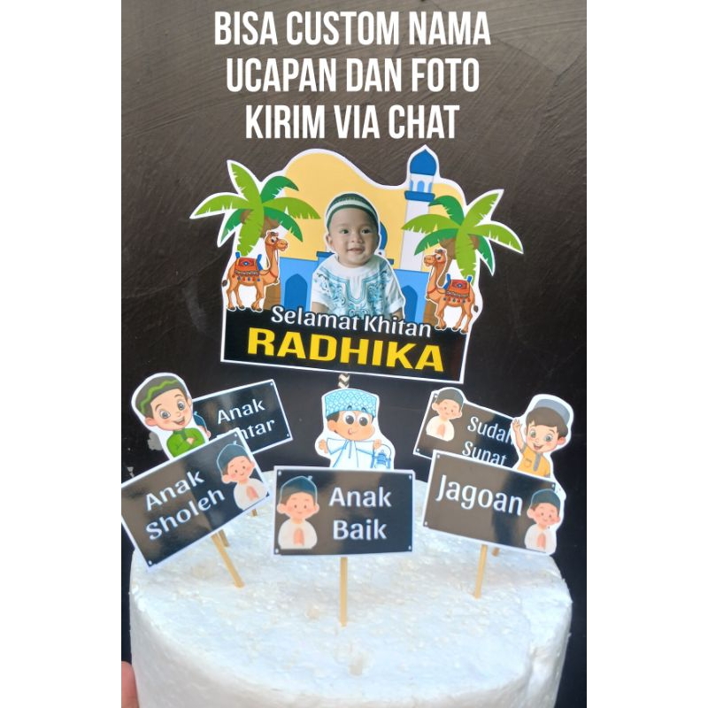 Jual Topper khitan sunat custom nama dan foto | Shopee Indonesia