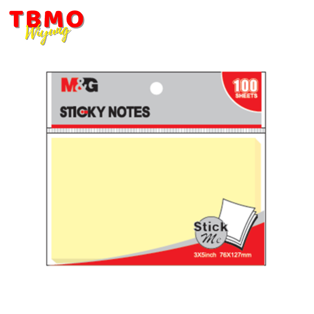 Jual TBMO M&G 3x5 Sticky Notes Yellow Color 76x127mm 100 Sheets YS-142 ...