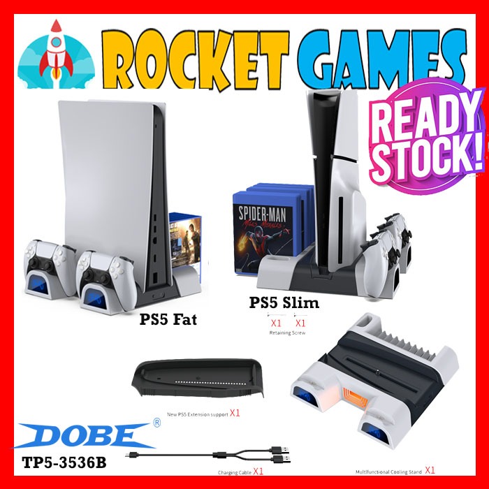 Jual Dobe Multifunctional Cooling Stand Fan Charging PS5 Fat & Slim ...