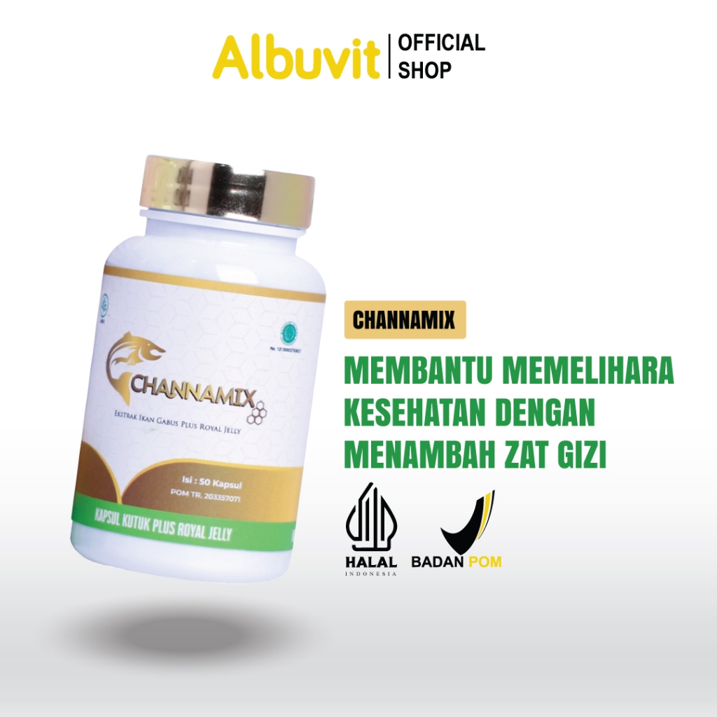 Jual CHANAMIX - CHANNAMIX Kapsul Ekstrak Ikan Kutuk Gabus Plus Royal ...