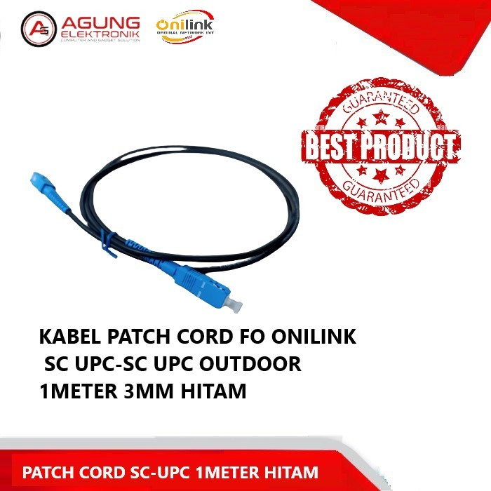 Jual KABEL PATCH CORD FO ONILINK SC UPC-SC UPC OUTDOOR 1METER 3MM HITAM ...