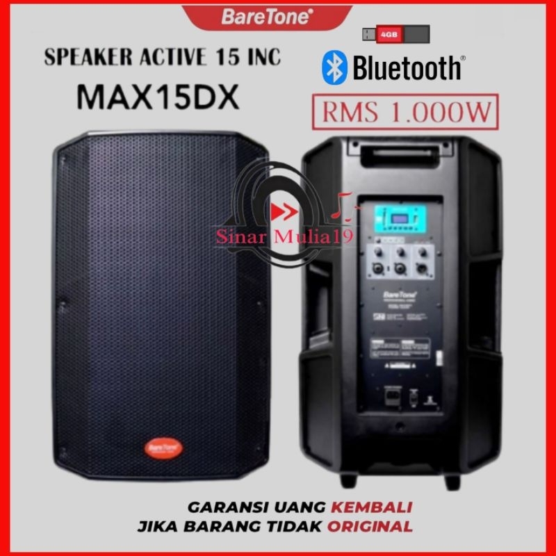Jual Speaker Aktif 15 Inch 1.000 Watt BareTone MAX15DX Original Harga 2 Pcs | Shopee Indonesia