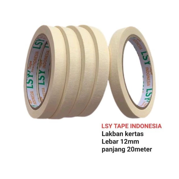 Jual masking tape / lakban kertas LSY TAPE 12mm x 20meter full ( CHO ...