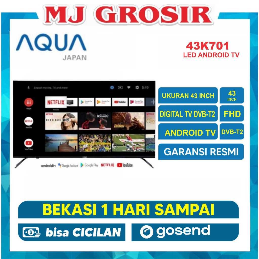 Jual LED TV AQUA 43" ANDROID AQT 43K701 AF / 43K80FX 43 INCH FULL HD ...