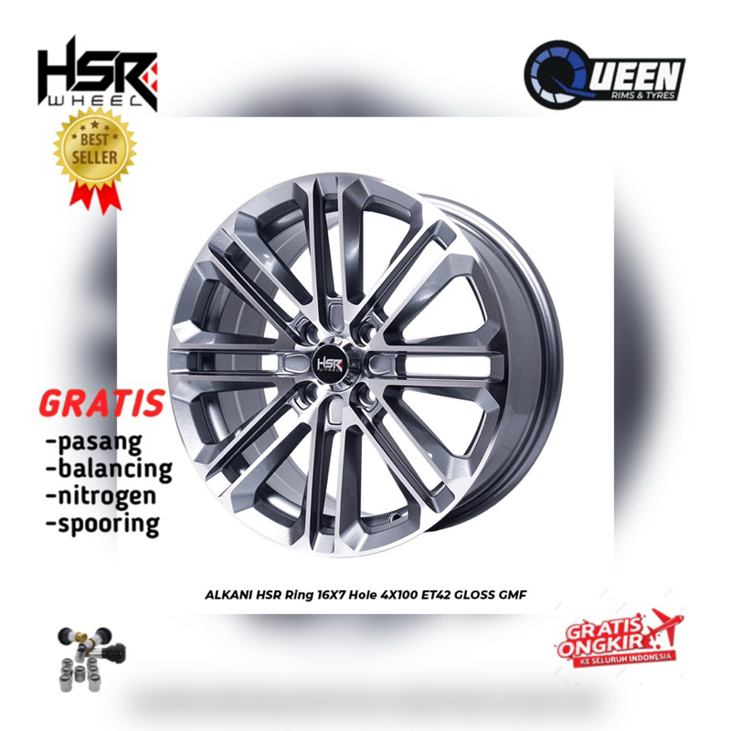 Jual VELG RACING ELEGAN R16 HSR ALKANI untuk mobil brio, jazz, city ...