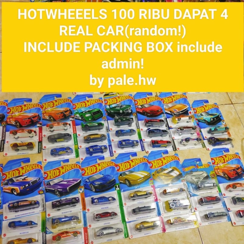 Jual Hotwheels real car paket 100 dapat 4 include packing | Shopee Indonesia