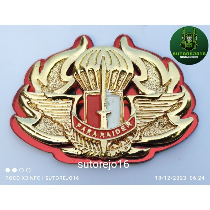 Jual brivet brevet brefet wings tni ad para raider latar mika akrilik ...