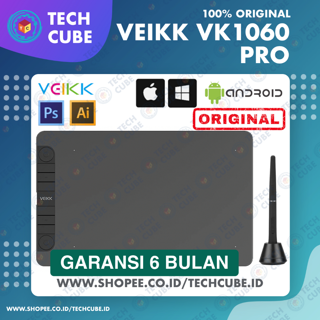 Jual VEIKK VK1060 PRO Digital Graphic Drawing Pen Tablet OSU Alt A30 ...