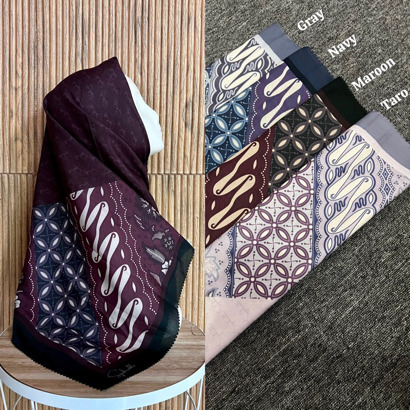 Jual HIJAB VOAL MOTIF MONOGRAM SERIES BATIK TERBARU 35/SEGI EMPAT VOAL ...
