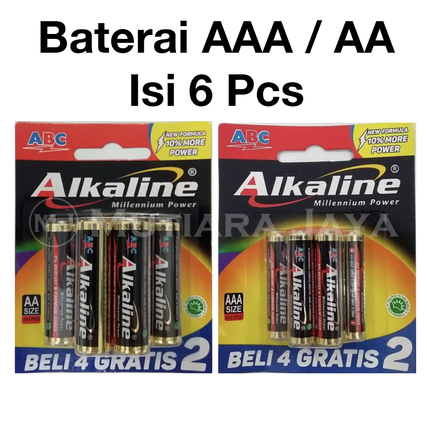 Jual Baterai Batre Akaline AA AAA A2 A3 isi 6 Pcs | Shopee Indonesia