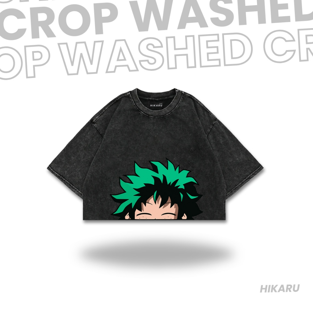 Jual HIKARU Croptee ANIME MY HERO ACADEMIA "DEKU" Washed | kaos crop ...