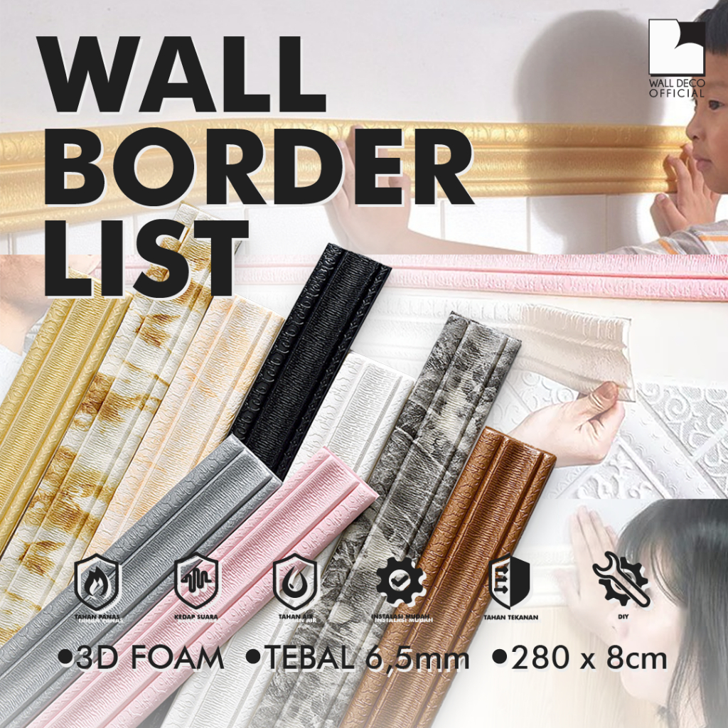 Jual Wall Deco - Wall Border List Border Foam Border List Wallpaper ...