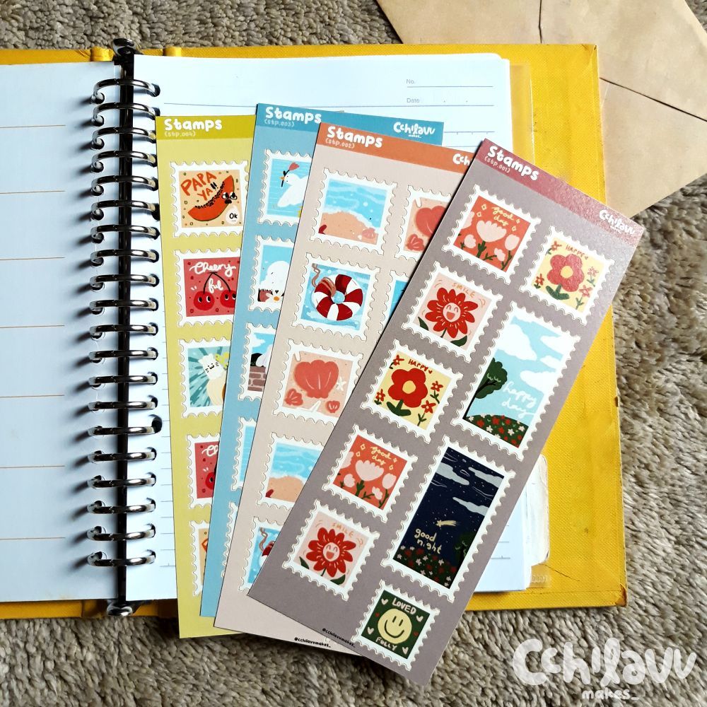 Jual CCHILAVVMAKES_ Stamps Sticker Sheet / Stiker Perangko Kiss Cut ...