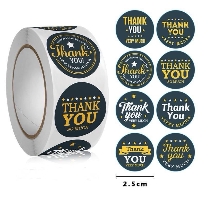 Jual CRM - Sticker Thankyou Label Thankyou Motif Lucu 1 Roll Isi (300 ...