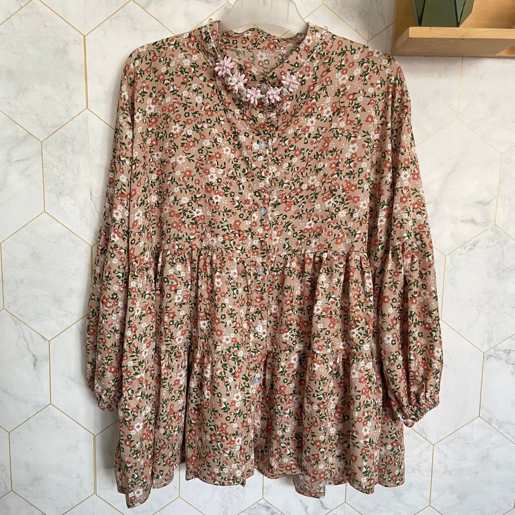 Jual KAYLA BLOUSE KEMEJA WANITA REMPEL - LD 120 CM - BAHAN RAYON ...