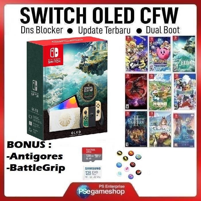 Jual Nintendo Switch OLED Console CFW Zelda Tears Of The Kingdom Full Game | Shopee Indonesia
