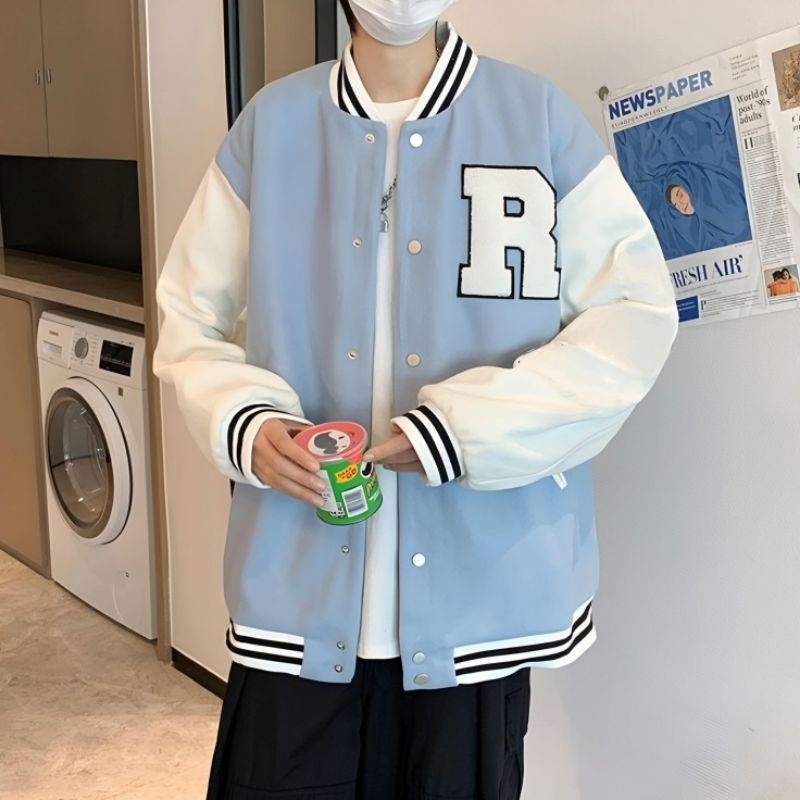 Jual Jaketin Aja - Varsity R LOGO Big Size ( S - 6XL ) Jaket Baseball ...