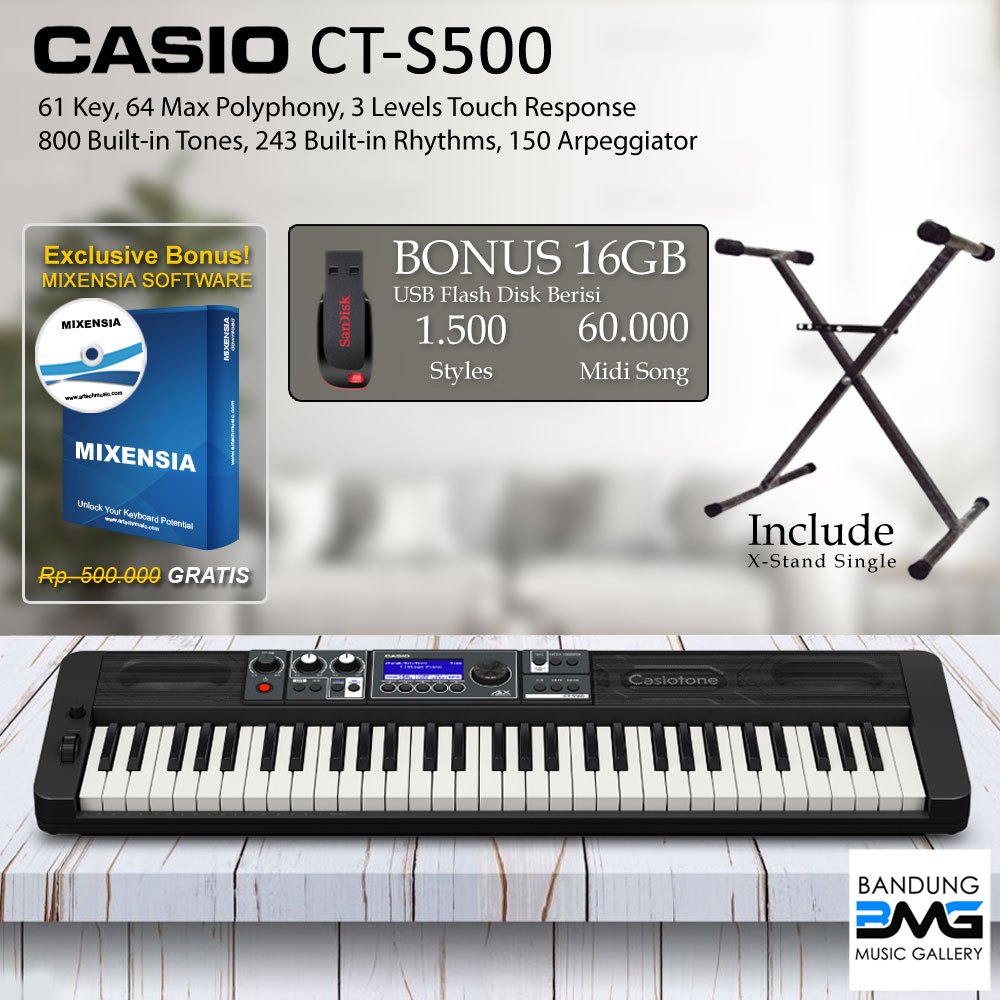 Jual Casio CT S500 Keyboard / CTS500 / CTS 500 Garansi Resmi | Shopee ...
