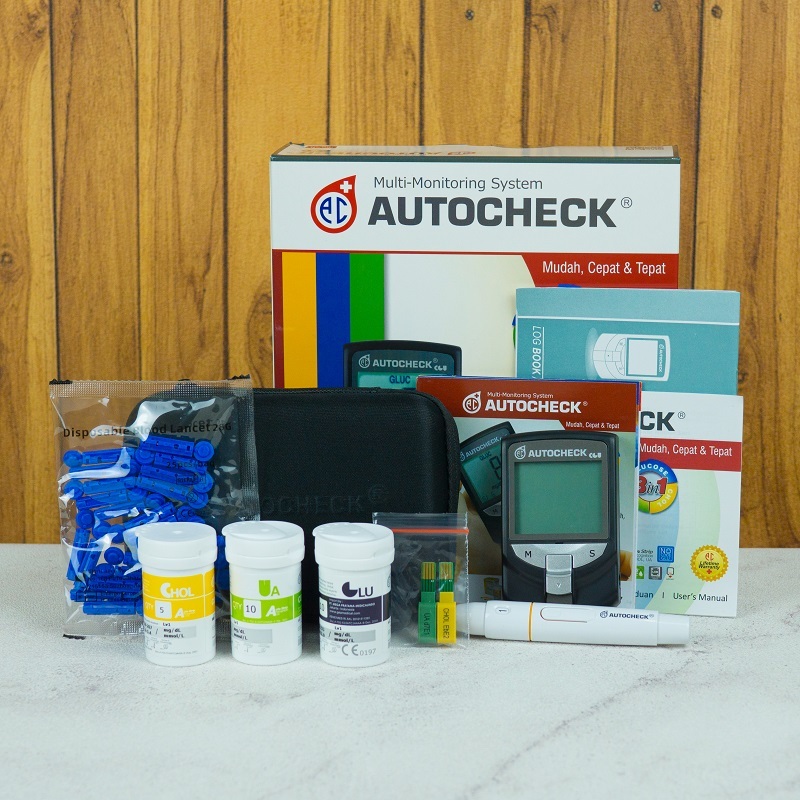 Jual Alat Cek Tes Kolesterol Gula Darah dan Asam Urat Autocheck 3in1 ...