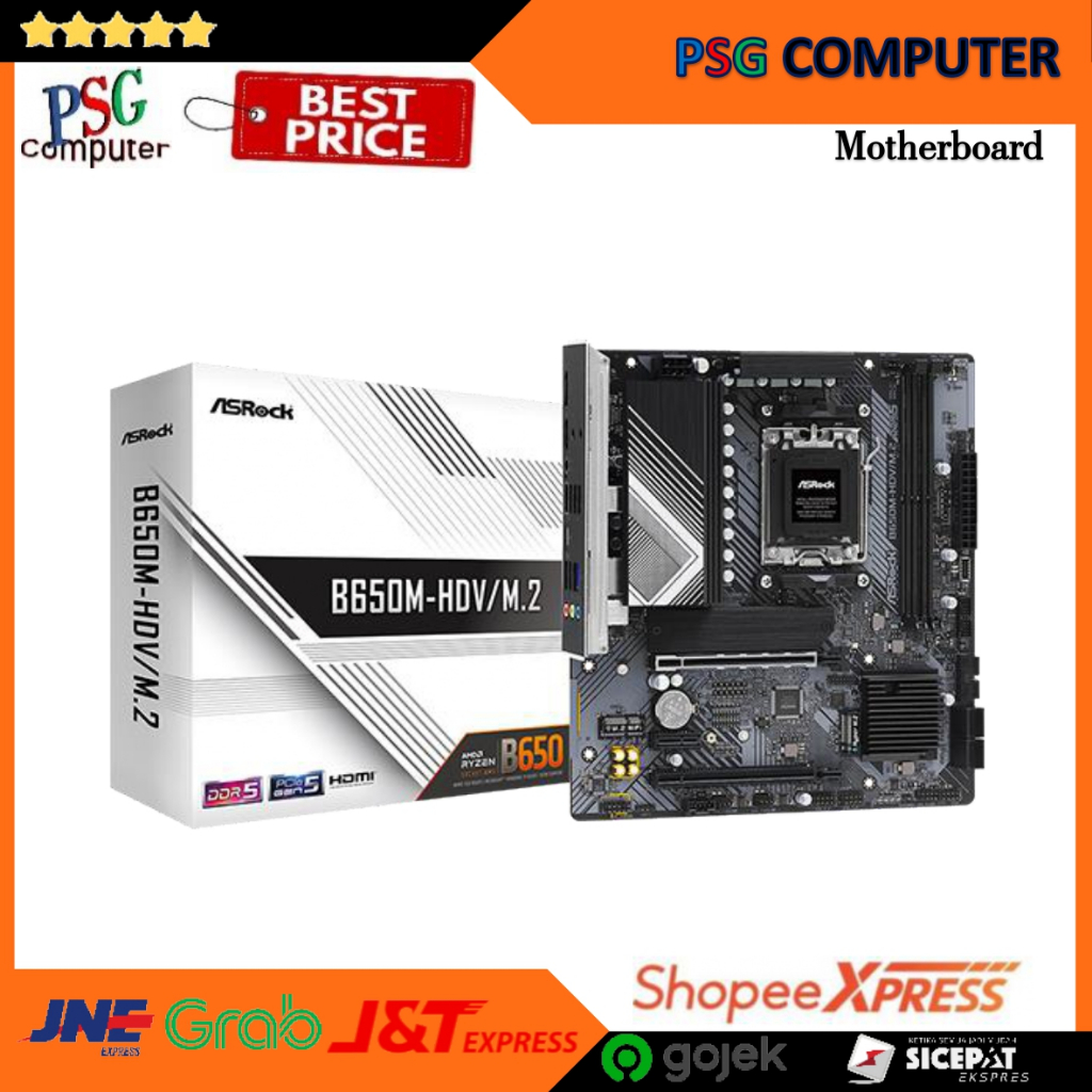 Jual ASROCK B650M-HDV/M.2 (AM5, AMD B650, DDR5, USB3.2 Type-C, SATA3 ...