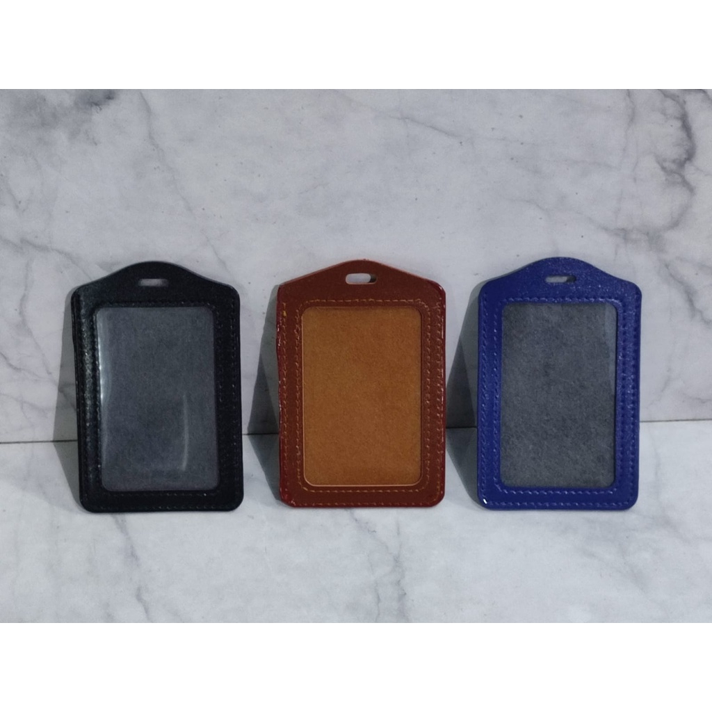 Jual Name Tag / Tempat Id Card Holder 1 Sisi Kulit Sintetis / Tempat ID ...