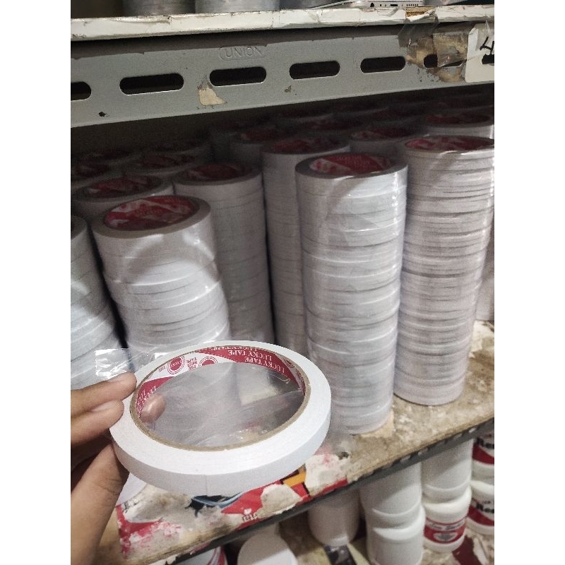 Jual (1 SLOP) Double Tape LUCKY ukuran 4mm, 5mm, 6mm 8mm, 10mm, 12mm ...