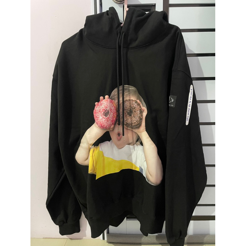 Jual ADLV BABY FACE BLACK HOODIE ( 2 DONUTS ) | Shopee Indonesia