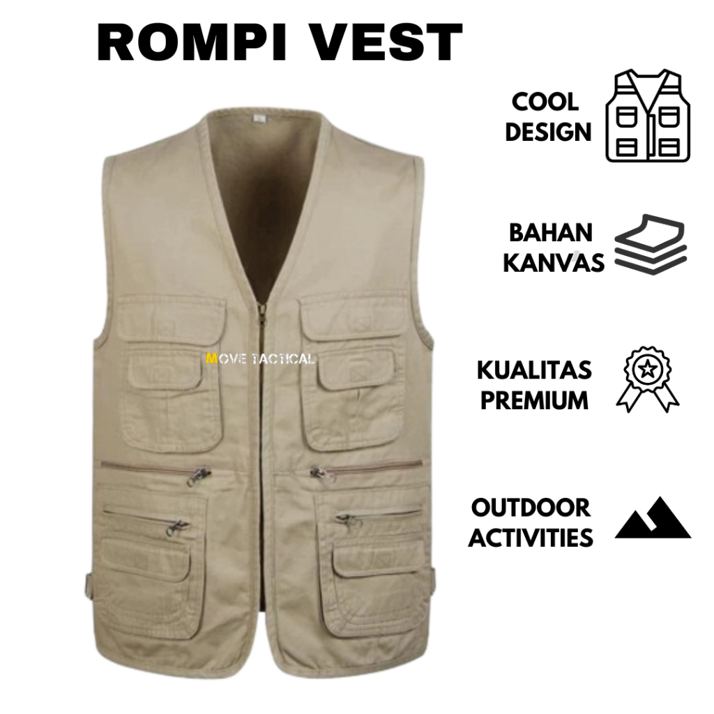 Jual Vest Rompi Premium/Bawaslu/ Organisasi/Tactical/Mancing/Safety ...