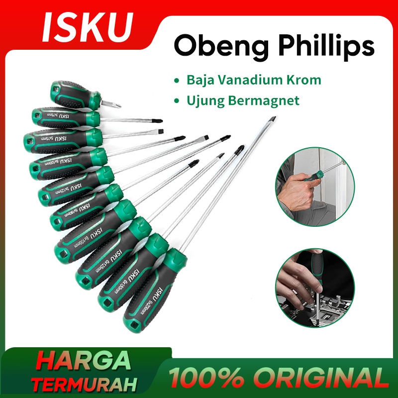 Jual ISKU Obeng Plus Minus Magnet/Screwdriver Sets Alat Perkakas obeng ...