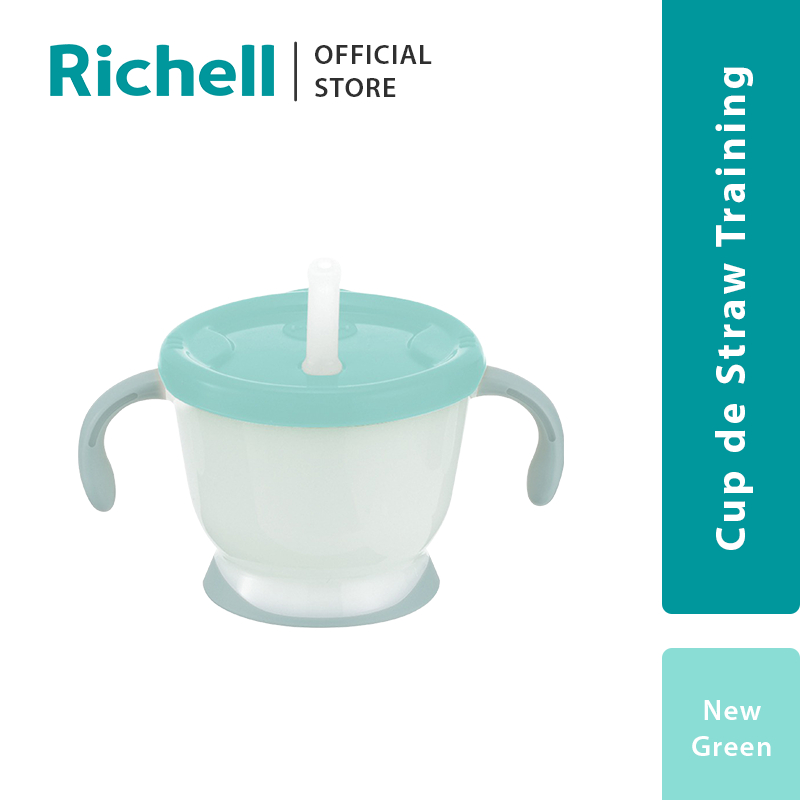 Jual RICHELL - Cup de Straw Training New Green/ training mug/ Gelas Sedotan Bayi / Gelas Susu ...