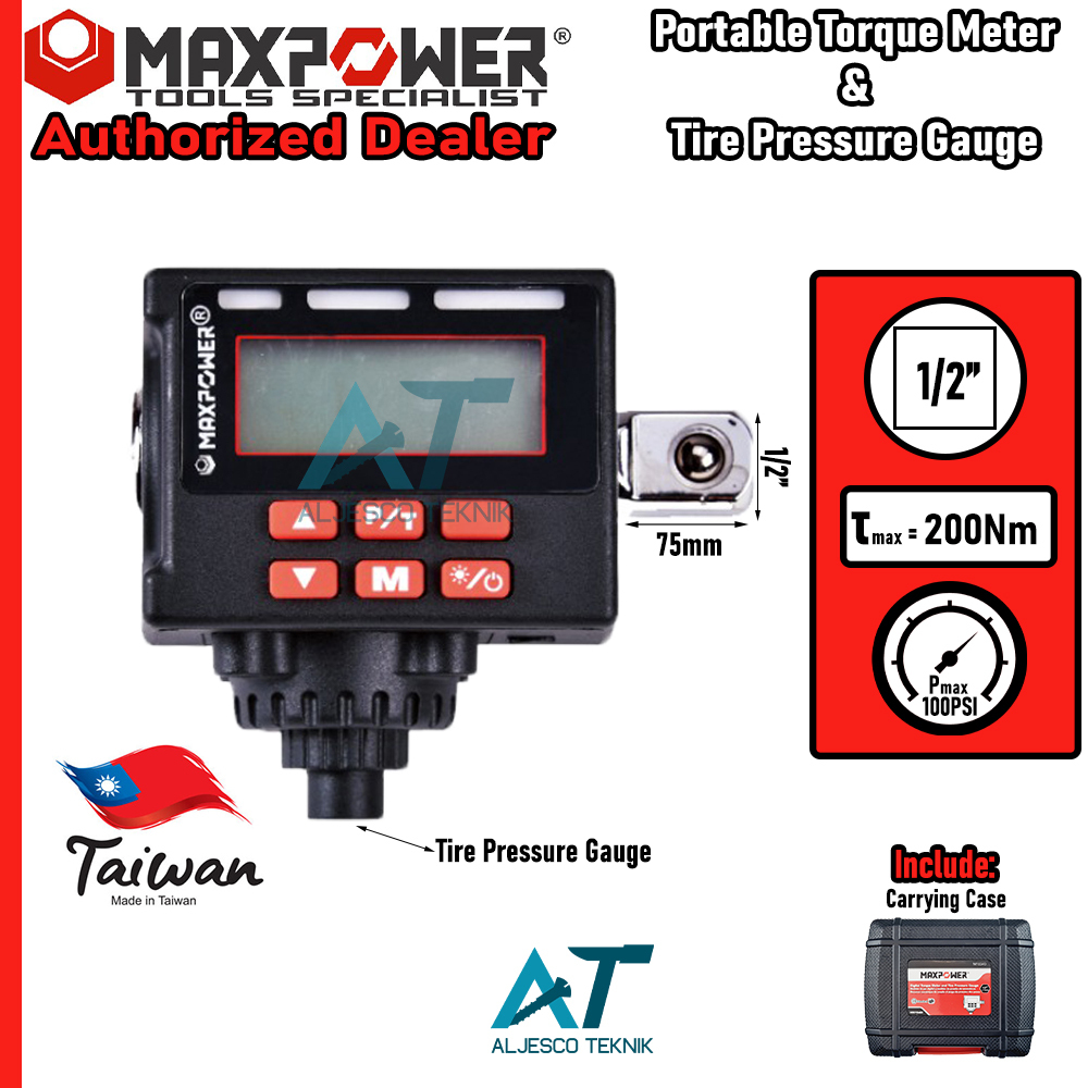 Jual MAXPOWER ALAT UKUR TORSI DIGITAL MAX 200NM & TEKANAN BAN – DIGITAL ...