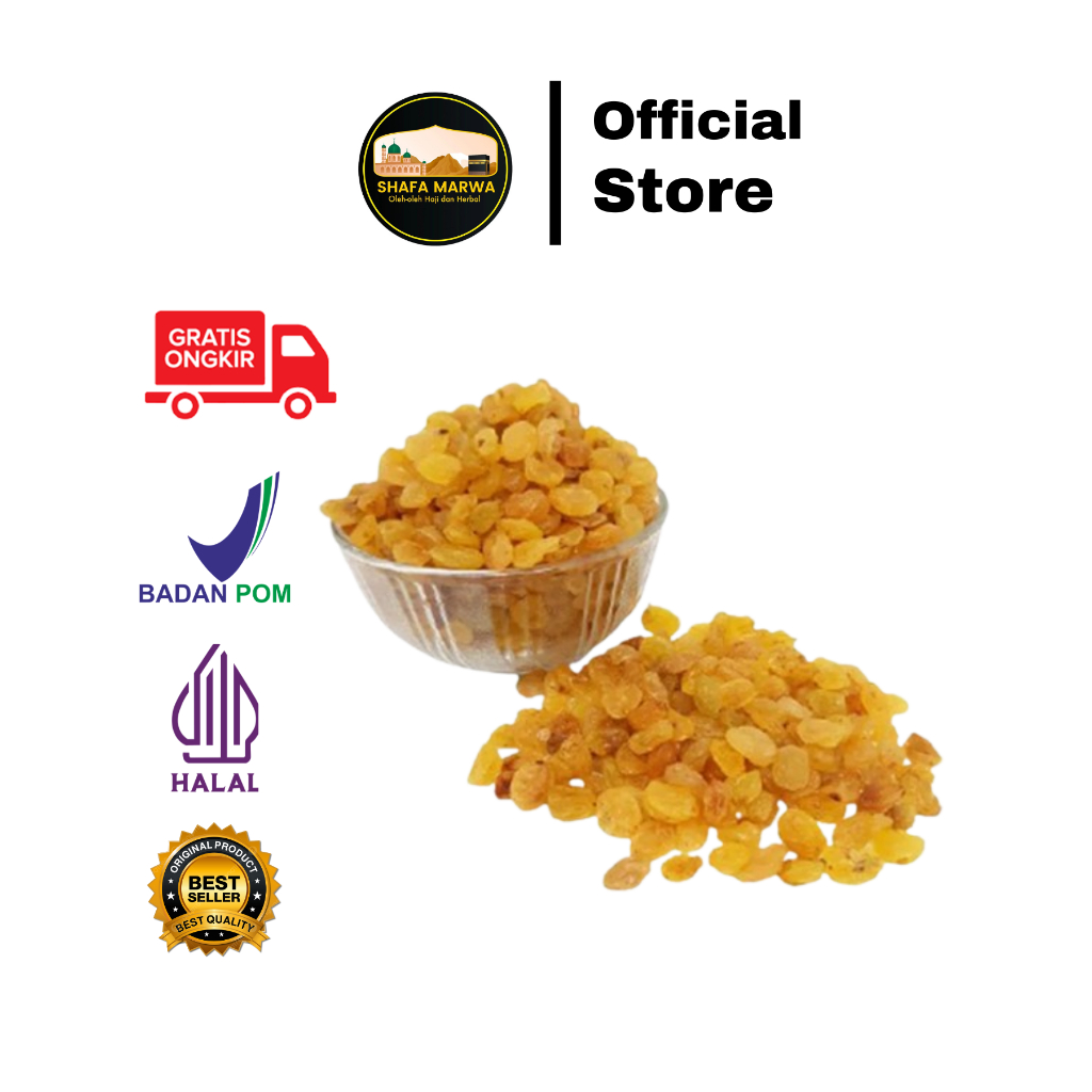 Jual Kismis Raisin 1Kg/500gr/250gr Jumbo Manis Asam India Kuning ...