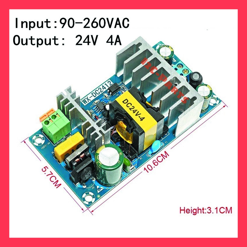 Jual Power Supply 24V 4A Switching Mode SMPS AC to DC Module | Shopee Indonesia