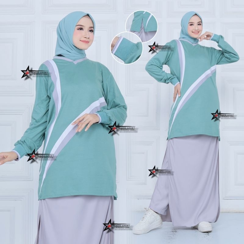 Jual Setelan Baju Senam Muslimah Rok Celana / Model Celana Rok Muslimah Setelan Baju Olahraga ...