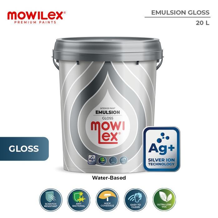 Jual Mowilex Emulsion Gloss Cat Tembok Interior Anti Bakteri 20 L